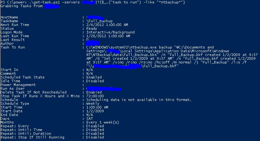 Getting Full Ntbackup Info With Schtasks And Powershell Vnoob 