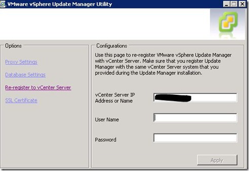 Changing VMware Update Manager Plugin Credentials – vNoob